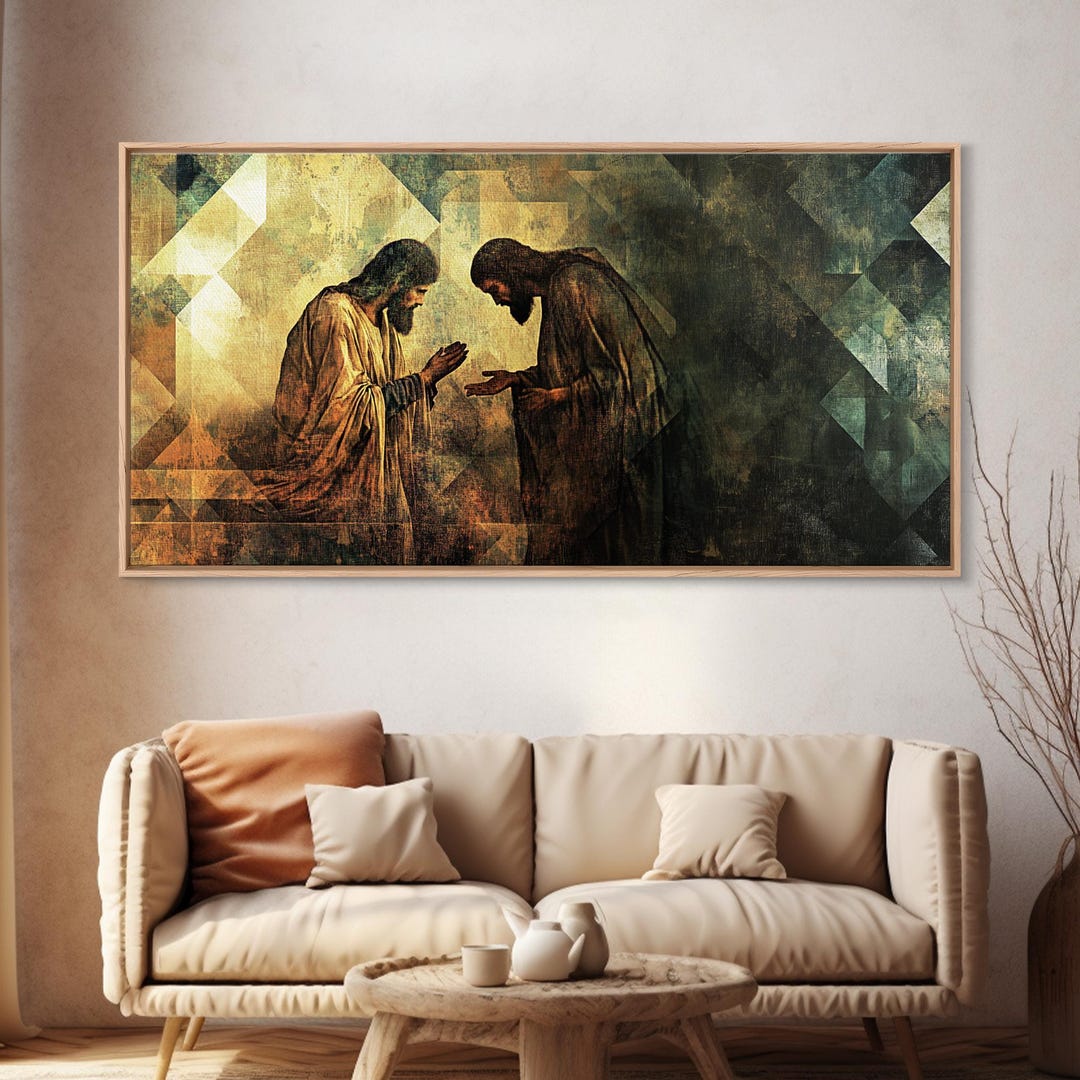 Cleansing of the Leper Miraculous Healing by Christ Framed Canvas Print ...