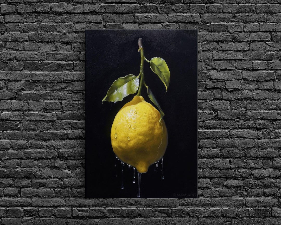 Lemon Canvas Print: Minimalist Kitchen Food Wall Art - Etsy