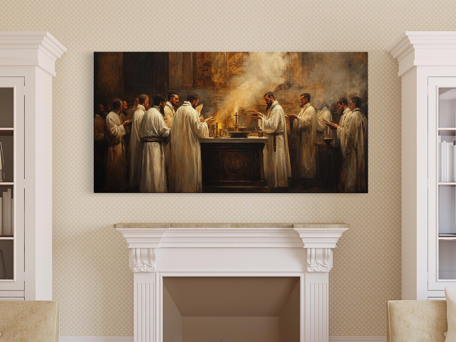 Chrism Mass Blessing of the Holy Oils - Art Deco Framed Canvas Print of ...