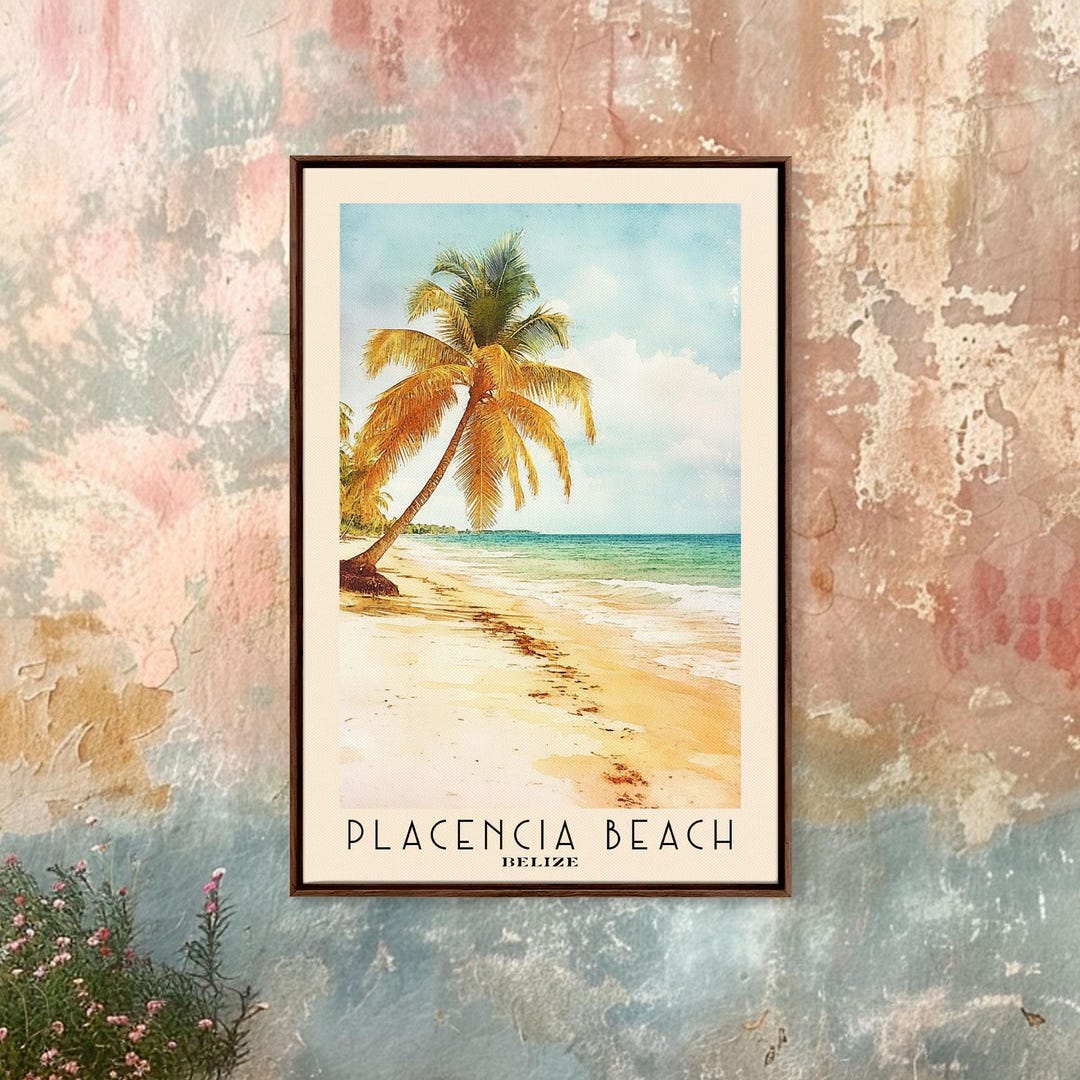 Placencia Beach, Belize Watercolor Art Print: Tropical Decor - Etsy