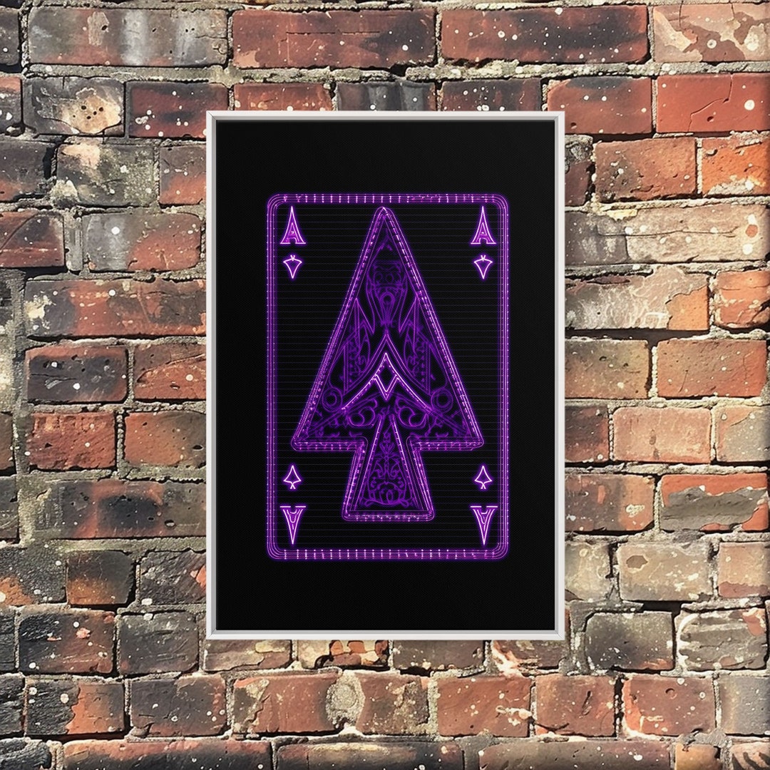 Neon Purple Ace of Spades Canvas Print: Poker Wall Art - Etsy
