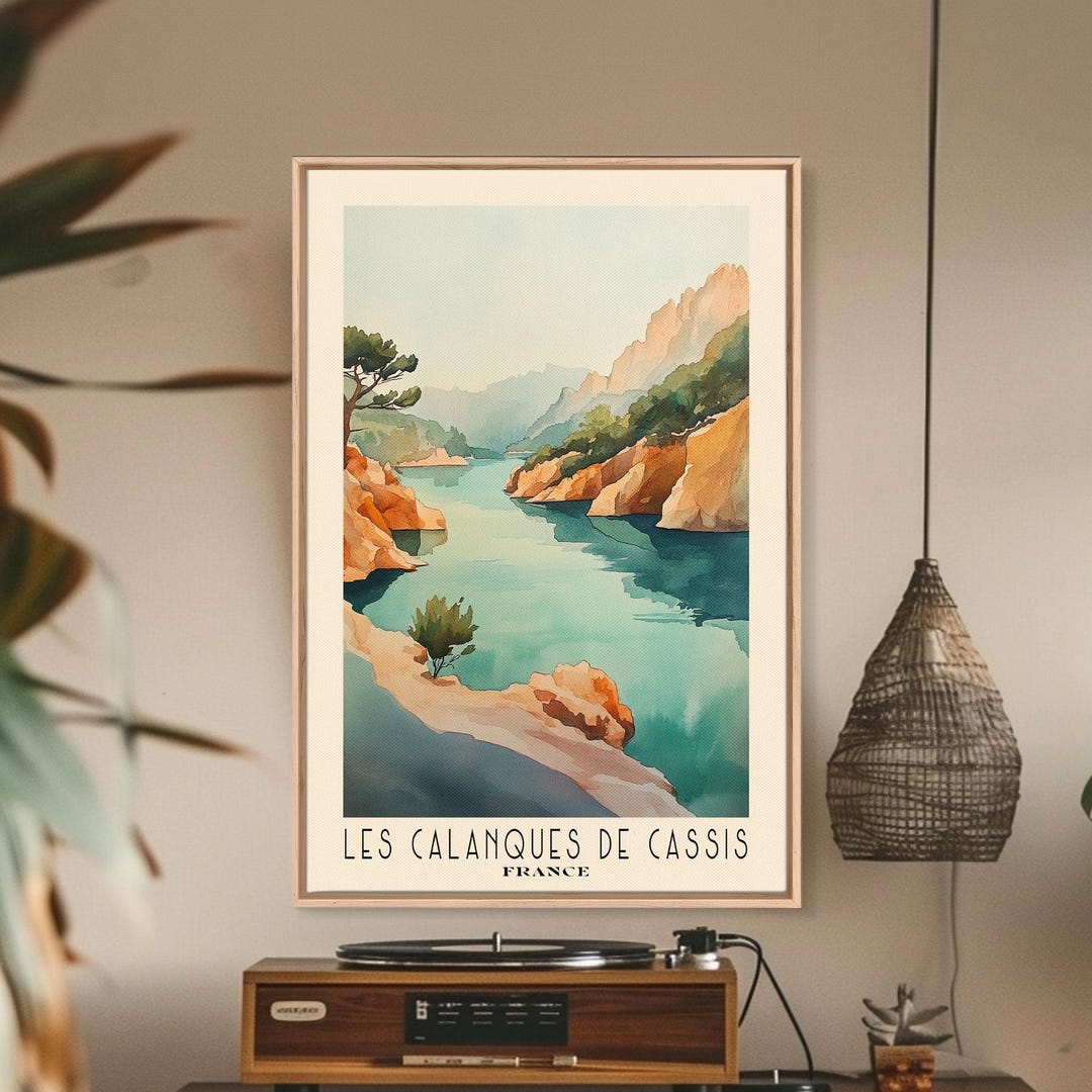 Les Calanques De Cassis, France: Watercolor Beach Art Print - Etsy