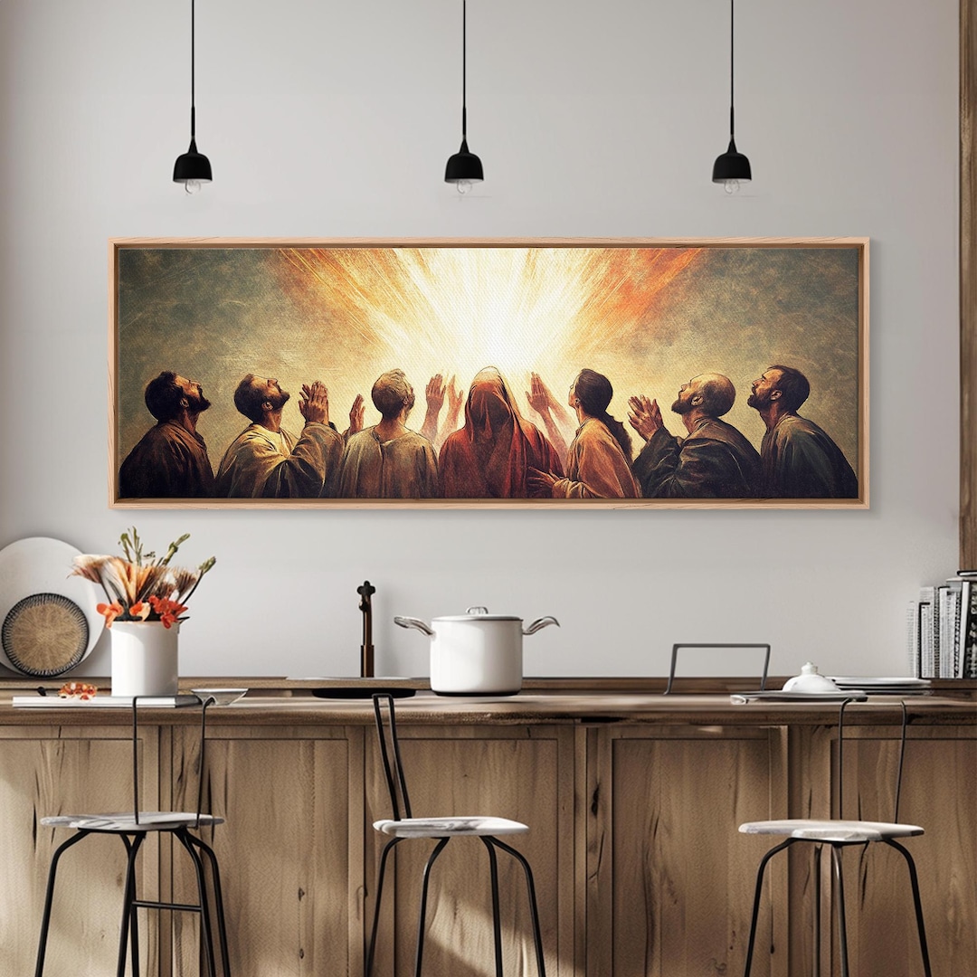 Pentecost Tongues of Fire Over the Apostles Framed Canvas Print ...