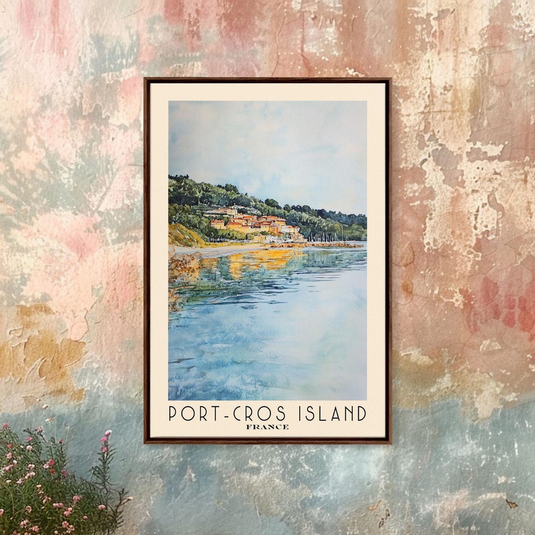Port-cros Island, France: Watercolor Beach Art Print - Etsy