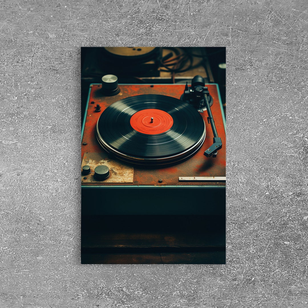 Record Player Art, Retro Wall Art, Music Wall Art, Canvas Print, Wall Hanging, Portrait Art ...