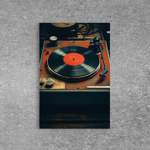 Record Player Art, Retro Wall Art, Music Wall Art, Canvas Print, Wall Hanging, Portrait Art ...
