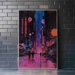 Neon Tokyo Canvas Art Print: Japanese Cityscape Wall Decor - Etsy