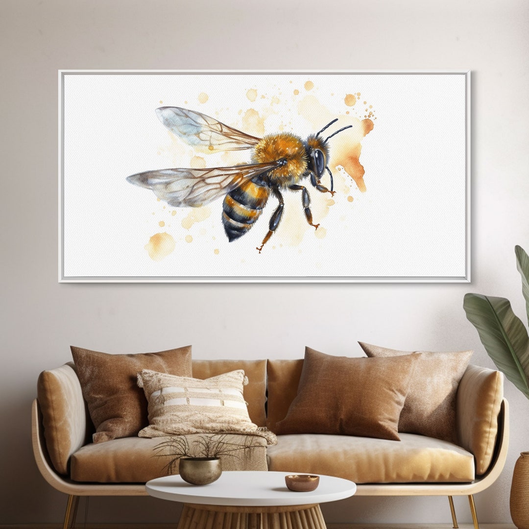 Honey Bee Wall Art, Insect Art, Nature Wall Art, Minimalist Art ...