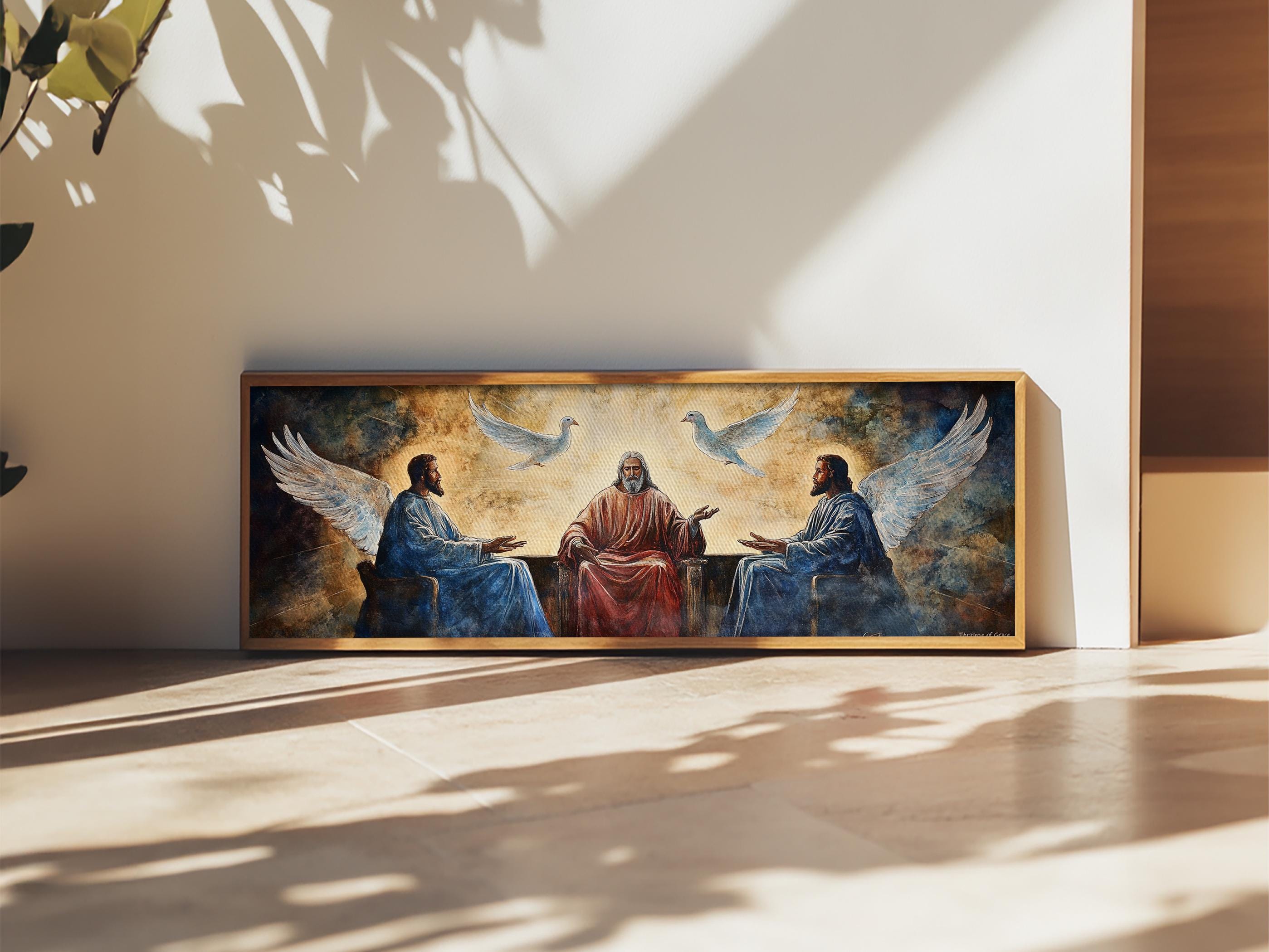 The Holy Trinity Throne of Grace Romanticism Panoramic Painting ...