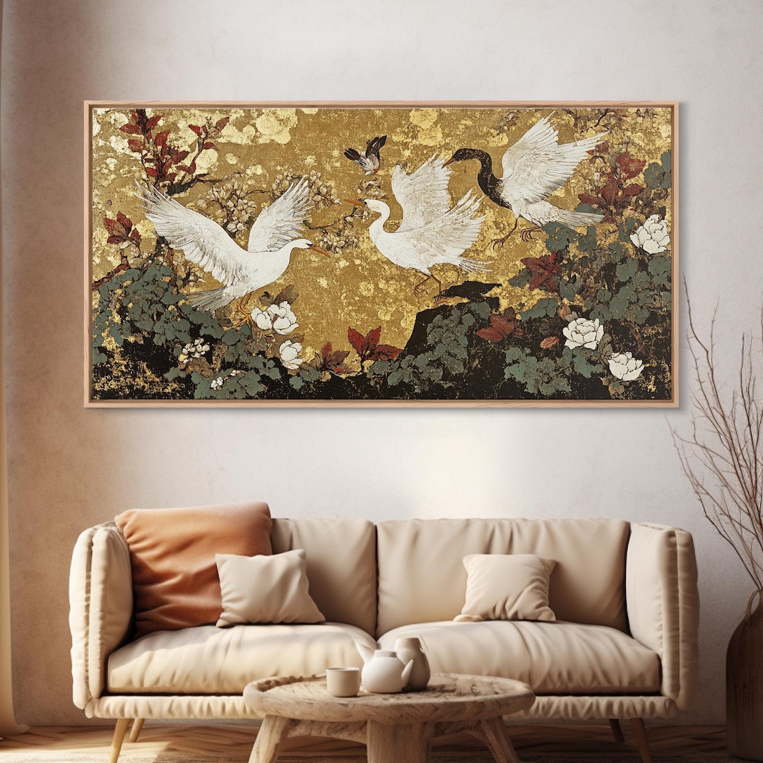 The Creation of Eve in the Garden Nihonga Style Framed Canvas Print ...