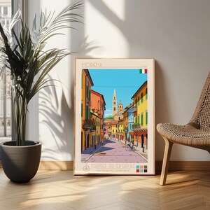 Modena Italy Travel Poster: Vintage Pop Art Framed Canvas Print - Etsy