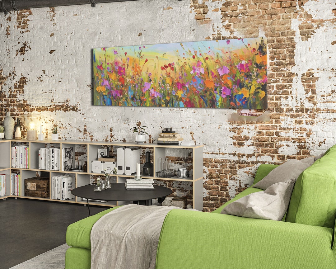 Framed Canvas Print of Original Painting, Large Wall Art, Boho Wall ...
