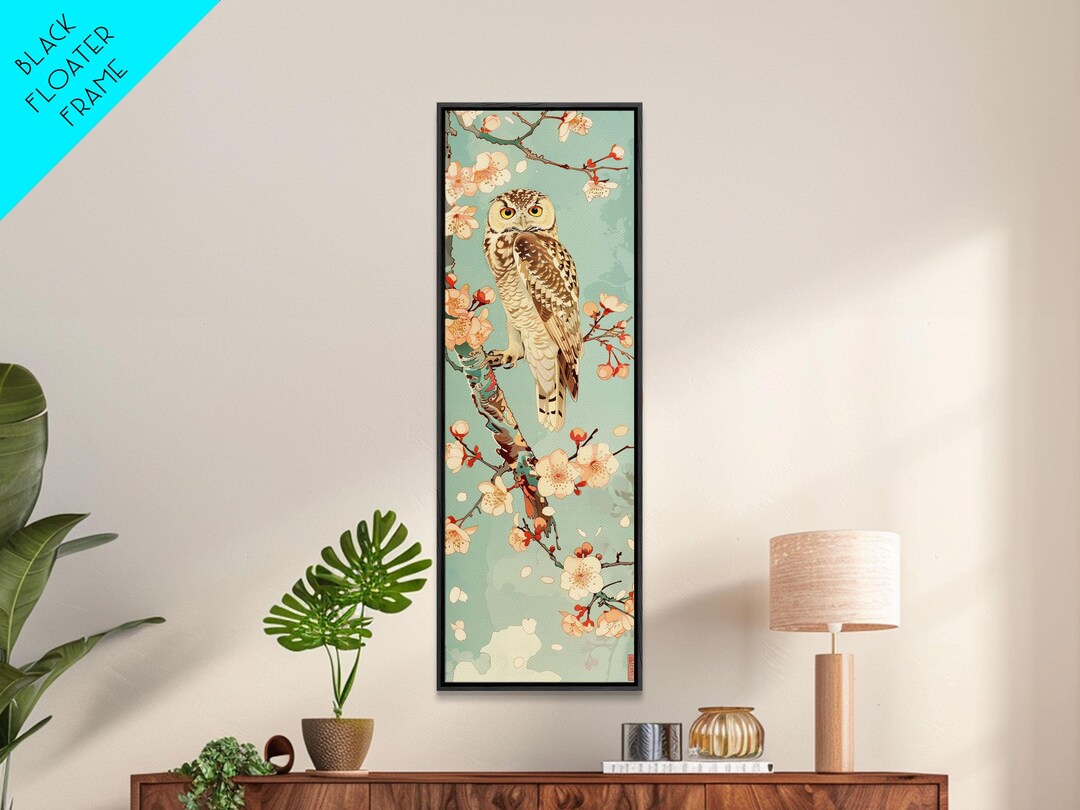 Ukiyo-e Owl Canvas Print: Cherry Blossom Tree, Japanese Art - Etsy
