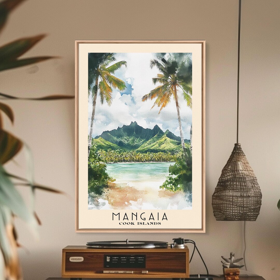 Mangaia, Cook Islands Watercolor Print, Vacation Gift, Cook Islands ...