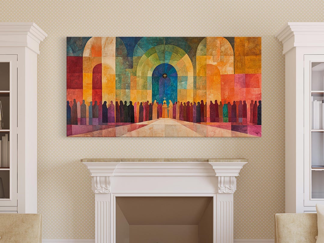 Corpus Christi Eucharistic Procession Through the Streets Framed Canvas ...