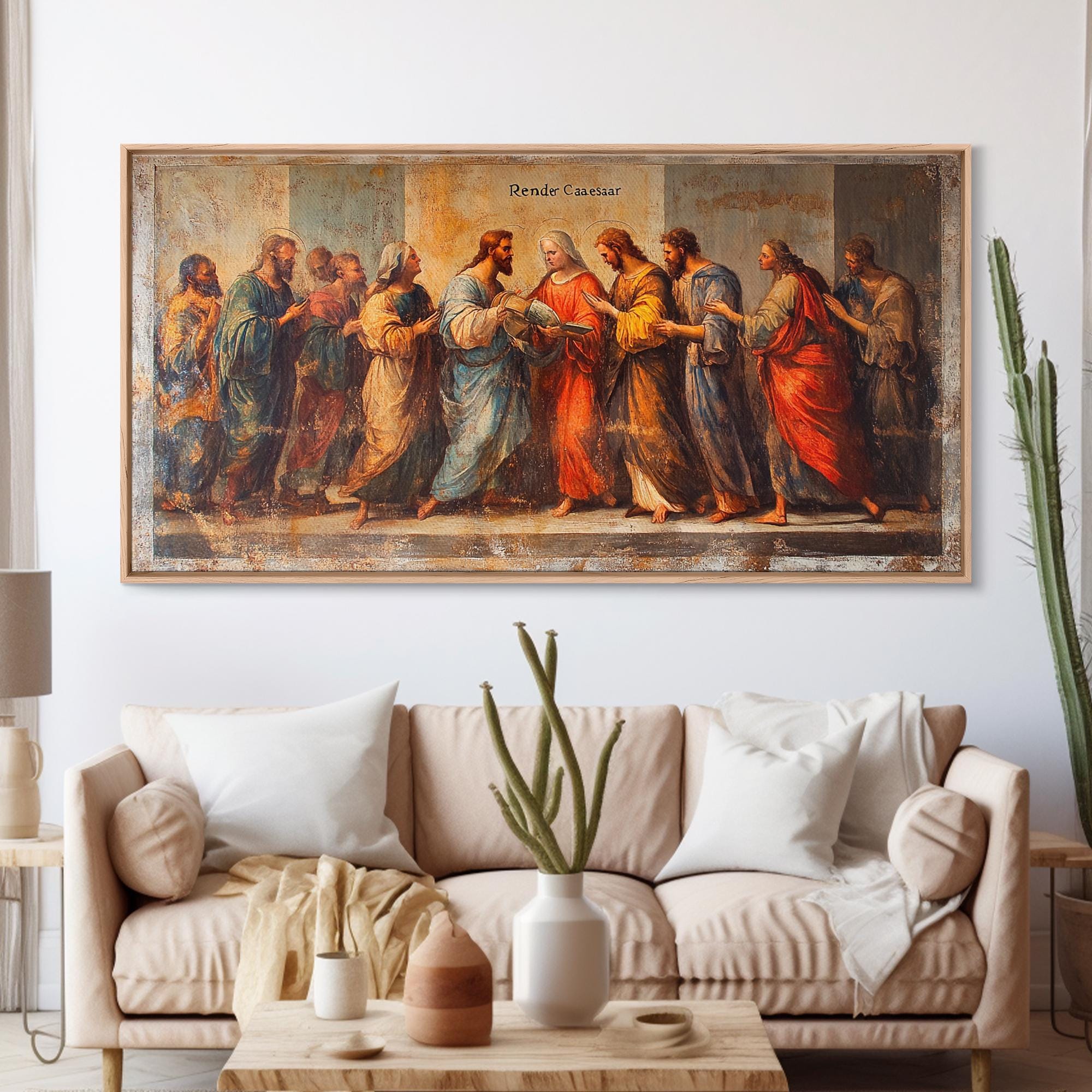 The Tribute Money Render Unto Caesar Renaissance Style Framed Canvas ...