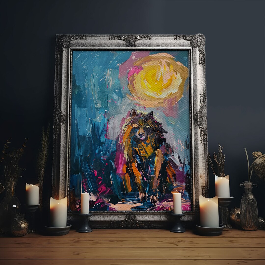 Werewolf Pizza Halloween Art: Playful Spooky Decor - Etsy