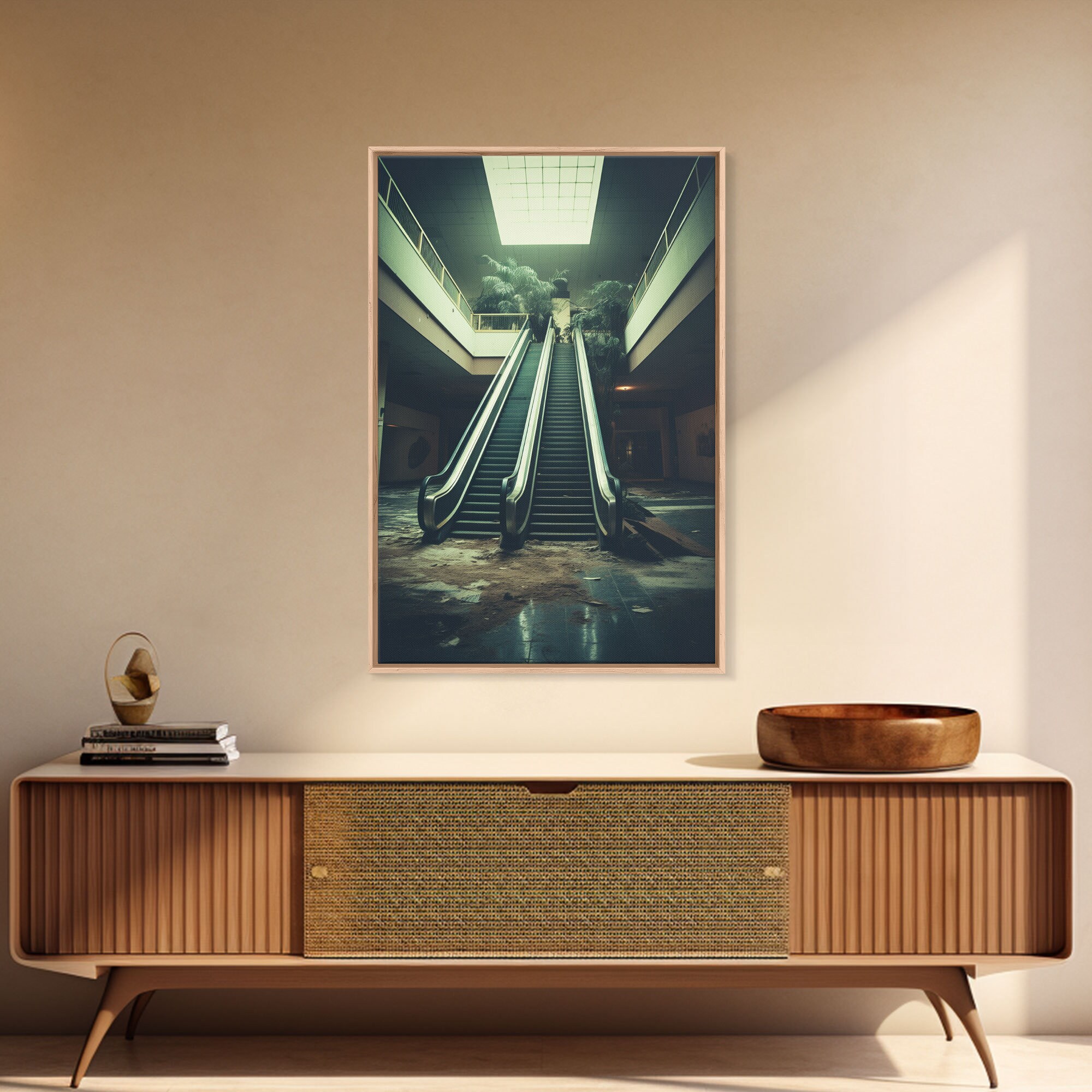 Escalator Abandoned Building Moody Wall Art Horror Art - Etsy