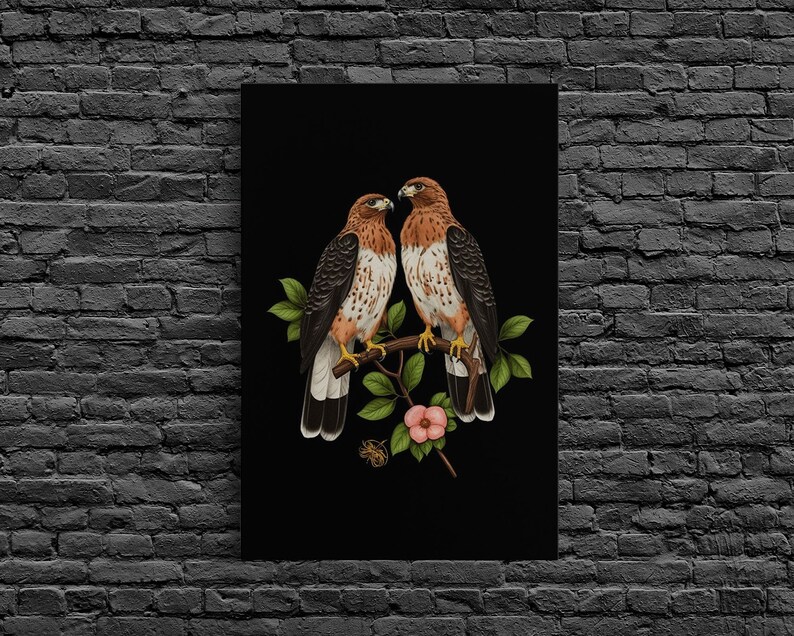 Pair of Hawks Birds Wall Art Hawk Wall Decor Animal Wall - Etsy