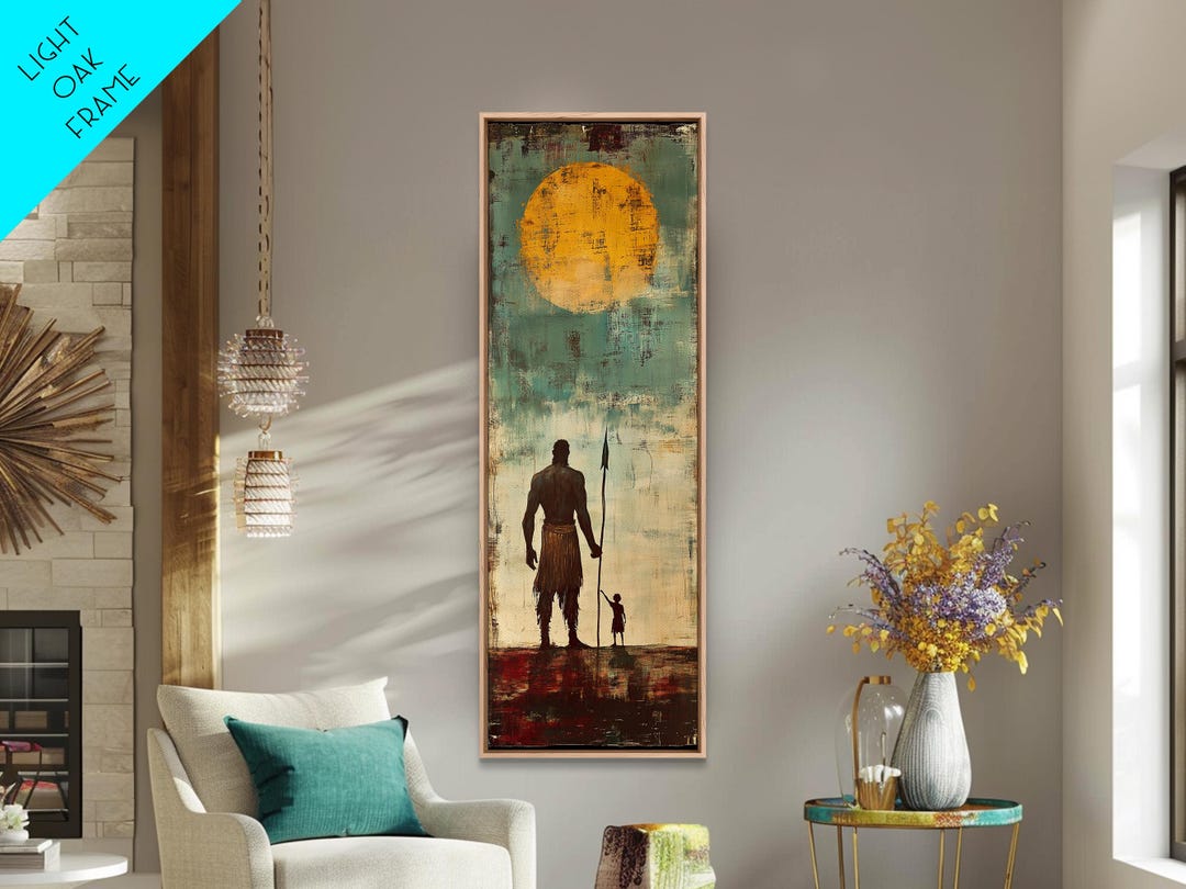 David and Goliath Tall Skinny Art Deco Christian Art | Framed Canvas ...