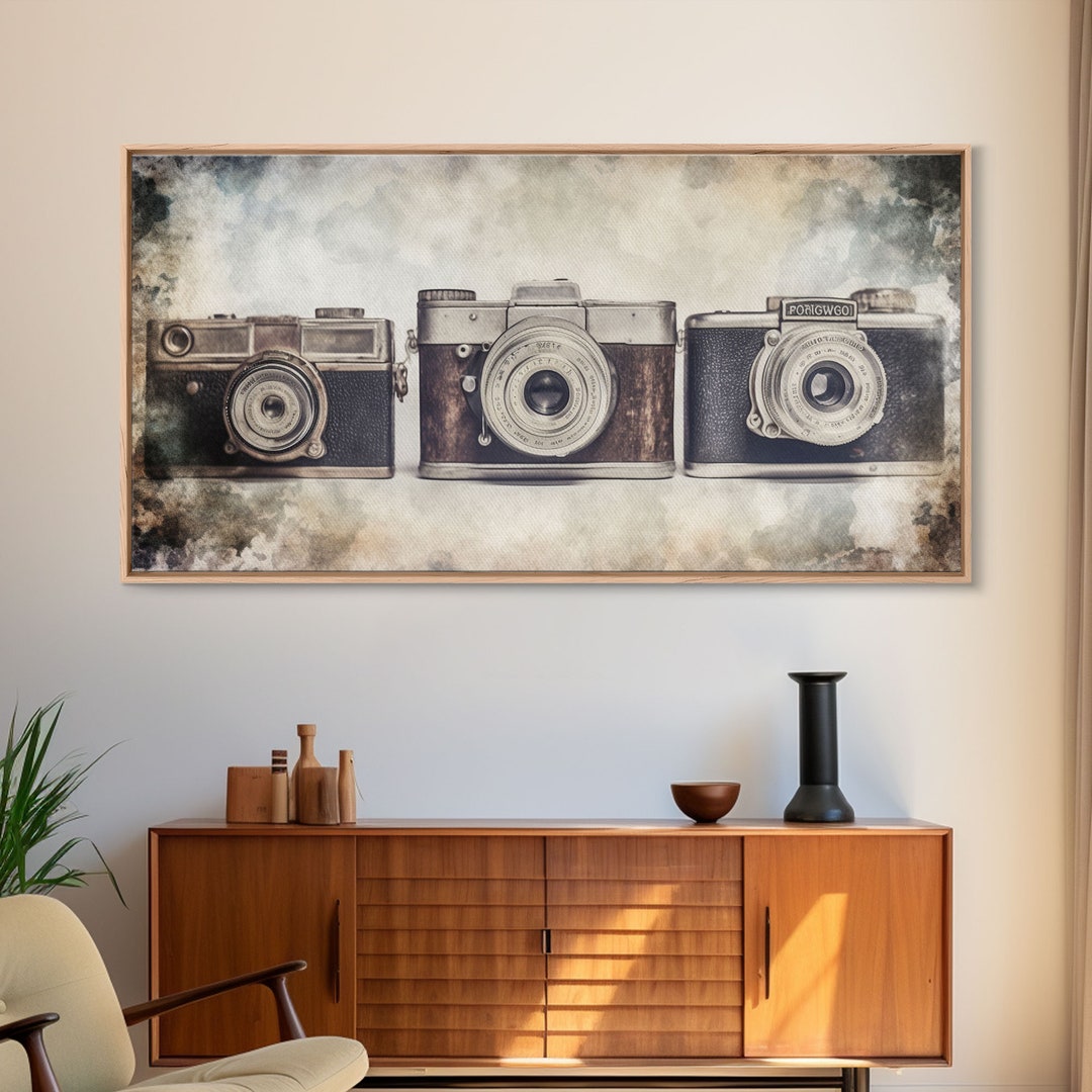 Watercolor Film Cameras Wall Decor, Retro Camera Wall Art, Photography ...