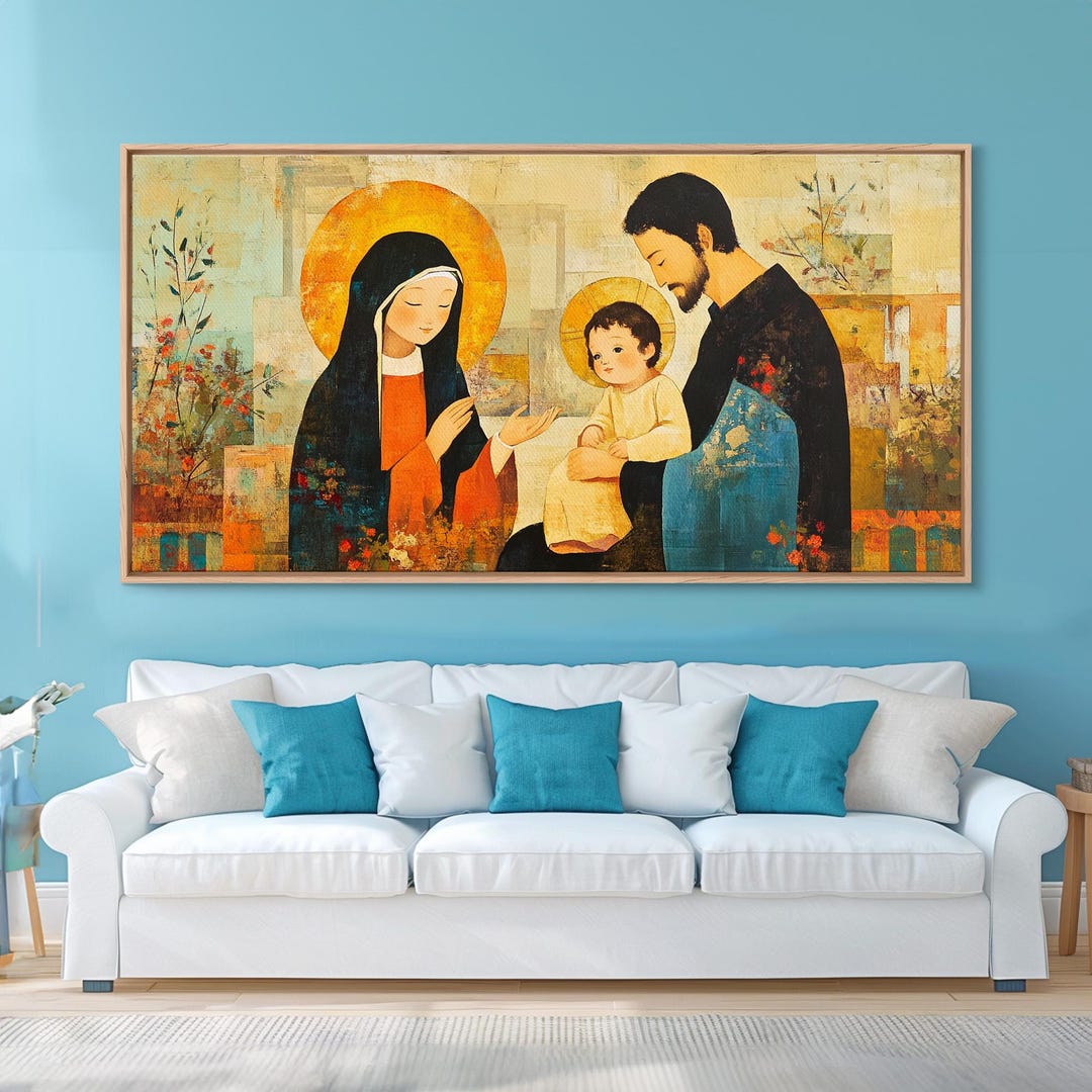 Feast of the Holy Family Life at Nazareth Framed Canvas Print - Nihonga ...