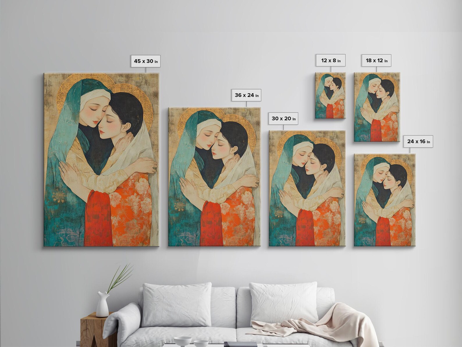 The Visitation of Mary and Elizabeth Framed Canvas Print | Large ...