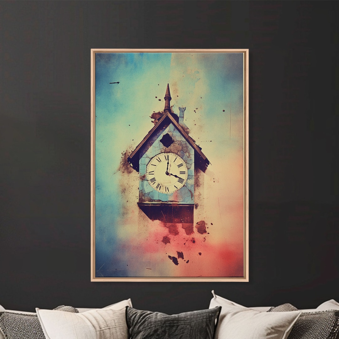 Broken Cuckoo Clock, Vintage Clock, Canvas Print, Wall Hanging ...