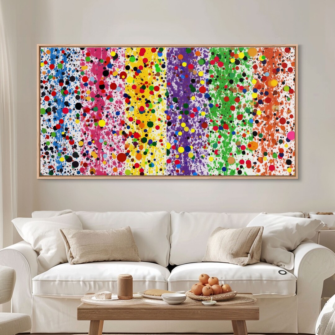 Rainbow Splatter Art, Framed Canvas Print, Graffiti / Splatter Painting ...