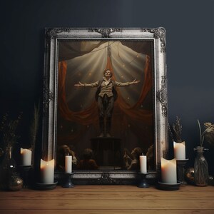 The Macabre Circus, Spooky Cursed Circus Act, Framed Canvas Print ...