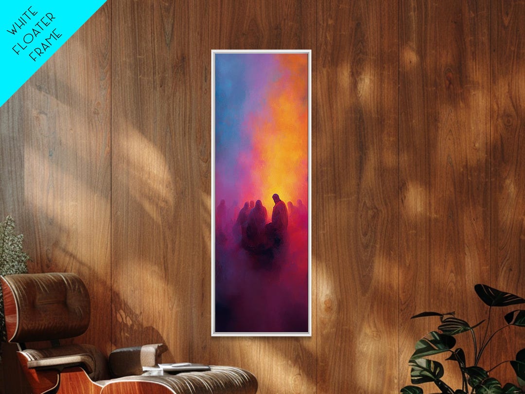 Twilight Ember Circle - Framed Canvas Print - Tall Skinny Art Print ...