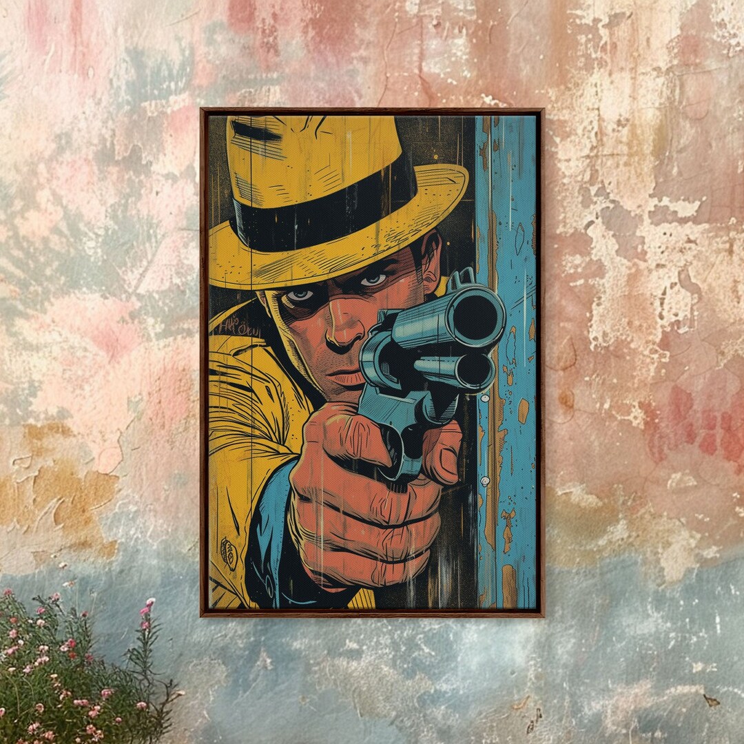 Comic Detective Wall Print, Dick Tracy Inspired Art, Retro Art With ...