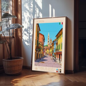 Modena Italy Travel Poster: Vintage Pop Art Framed Canvas Print - Etsy