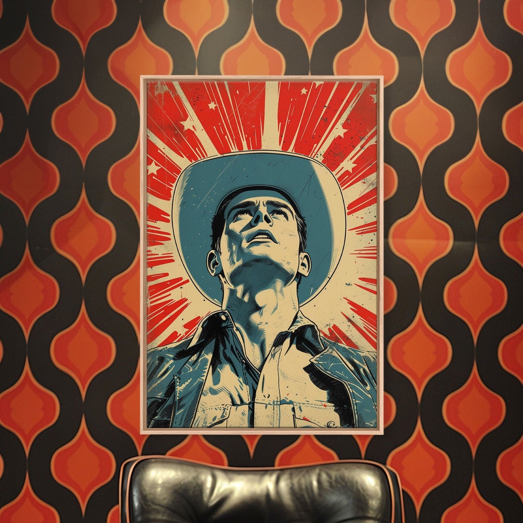 Cowboy Pop Art, Framed and Printed Canvas Art, Modern Western Art, Wild ...
