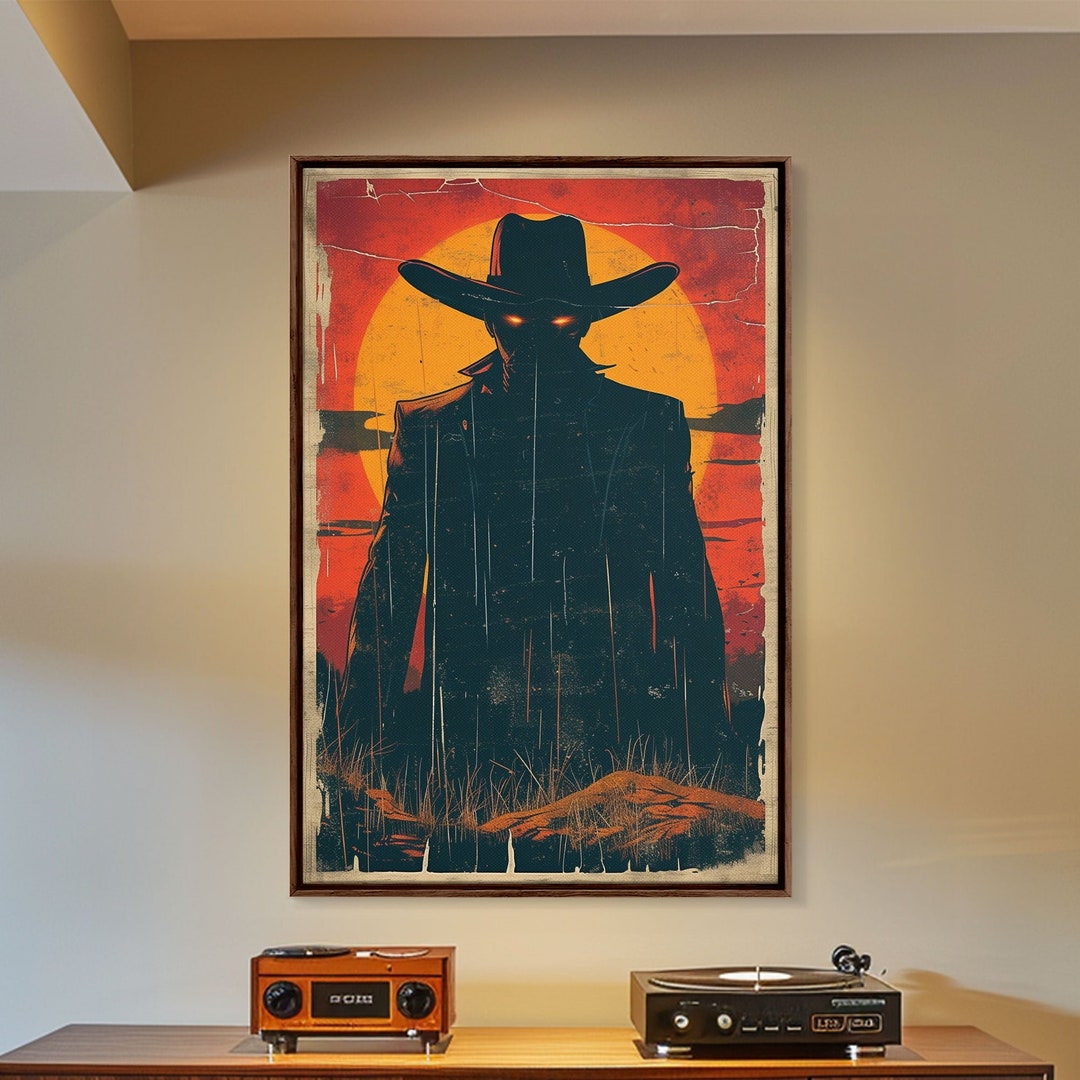 Wild West Cowboy Art, Western Poster, Framed and Printed Canvas Art ...
