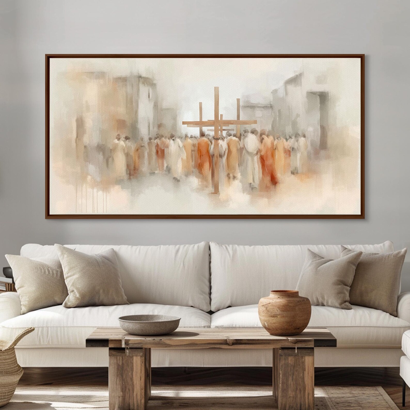 Crosswalk Journey - Framed Canvas Print - Abstract Christian Art ...