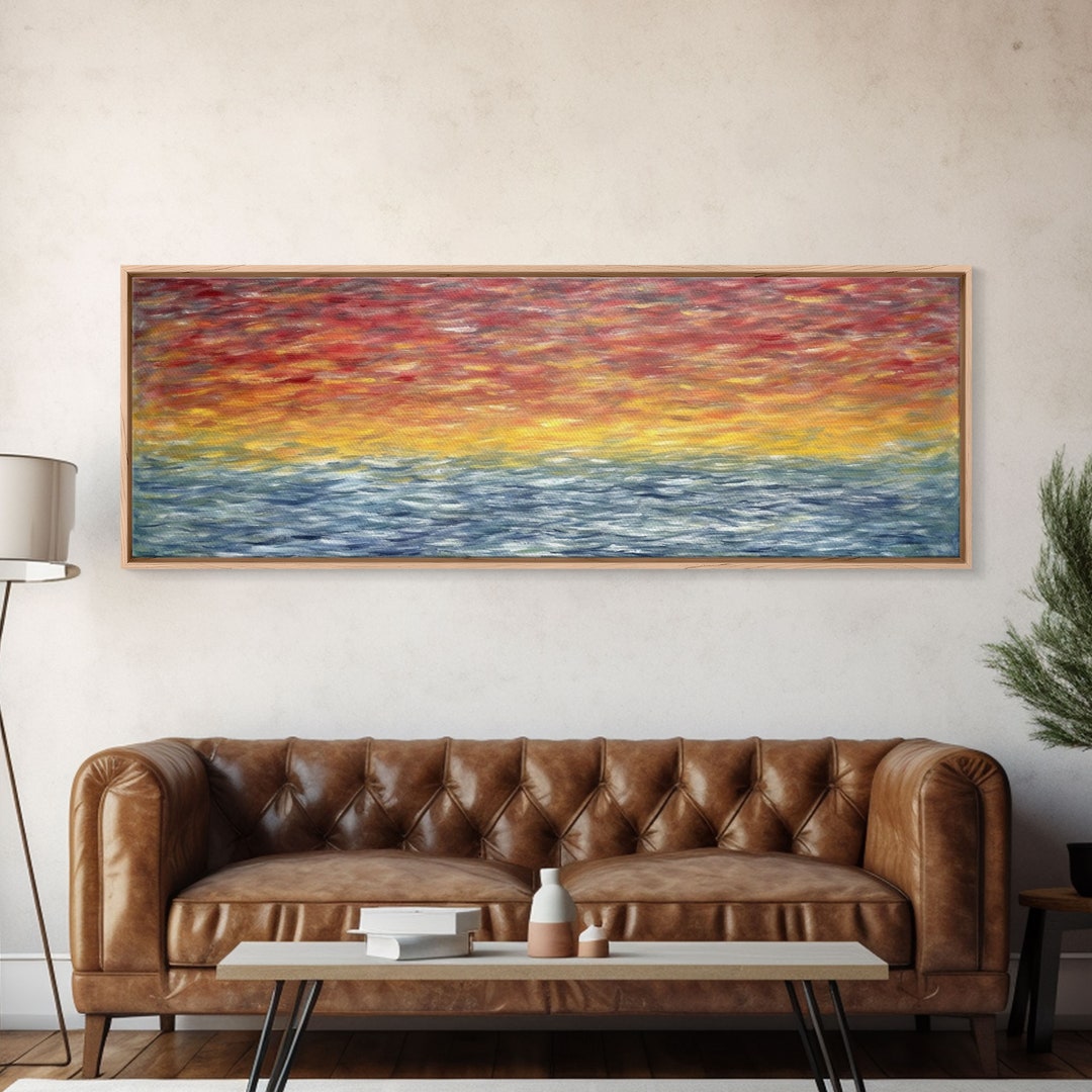 Abstract Ocean Horizon Wall Art, Colorful Abstract, Framed Abstract ...