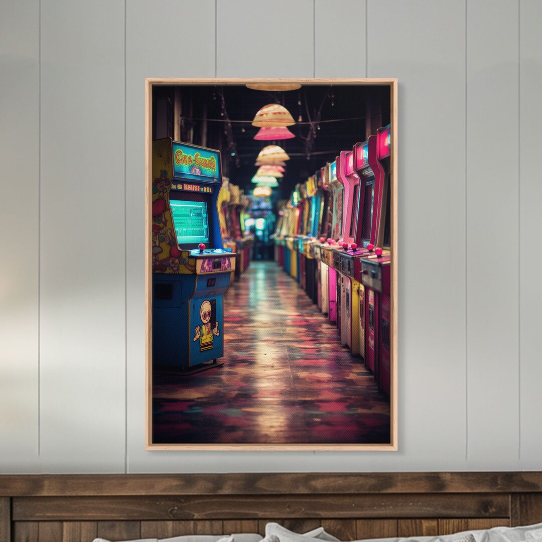 Retro Arcade Canvas Print: Game Room Wall Art - Etsy