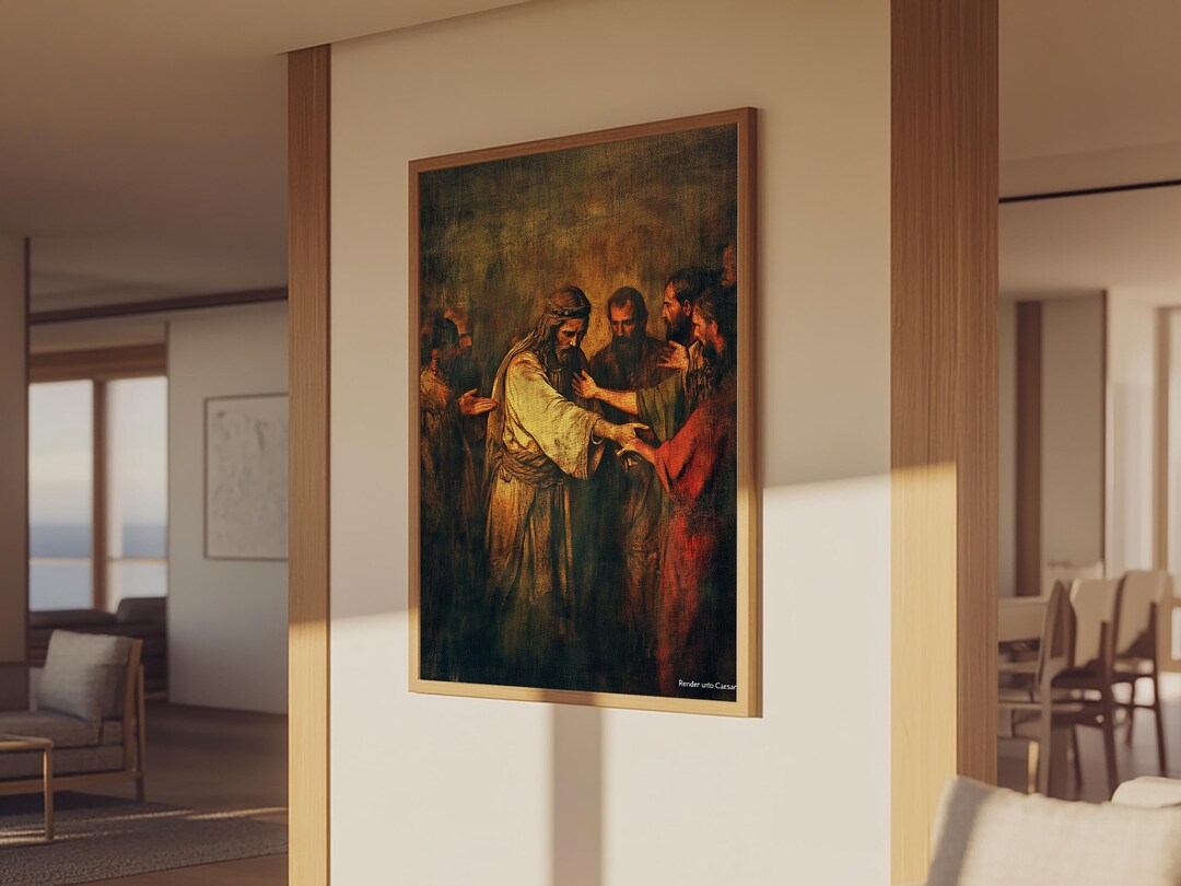 The Tribute Money Render Unto Caesar Framed Canvas Print - Classic Art ...