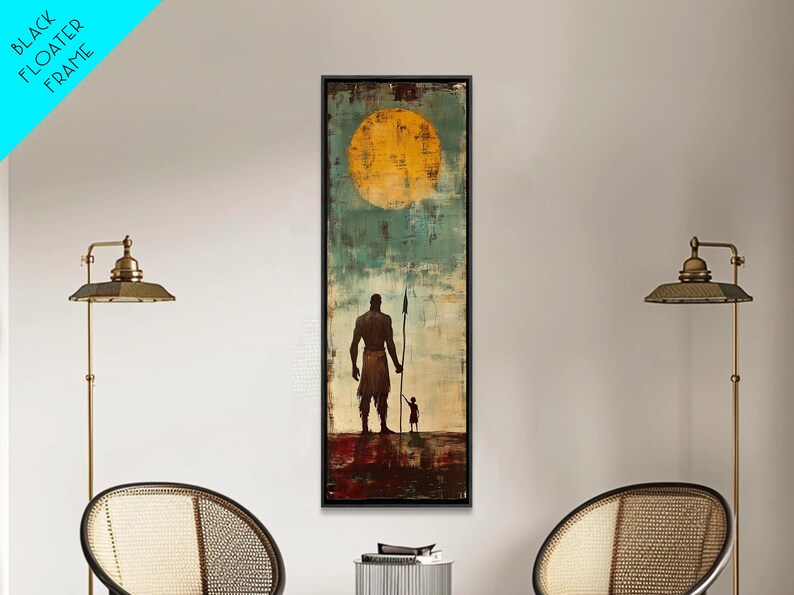David and Goliath Tall Skinny Art Deco Christian Art | Framed Canvas ...