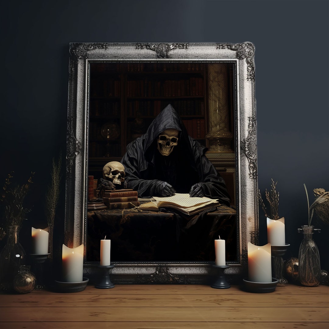 The Grim Reaper in His Study Gothic Halloween Decor Framed - Etsy