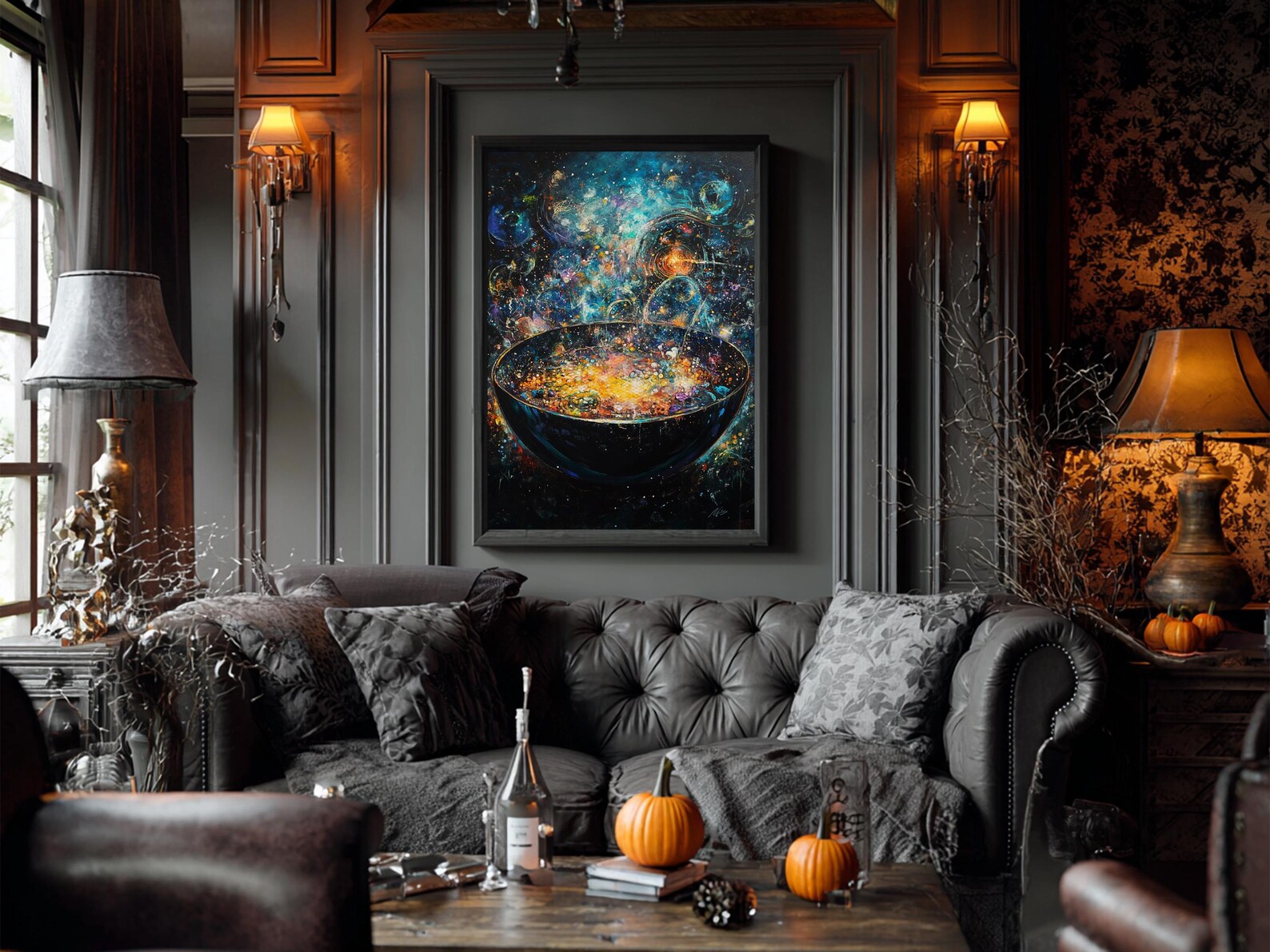 Whimsical Witch Cauldron Canvas Print: Halloween Decor - Etsy