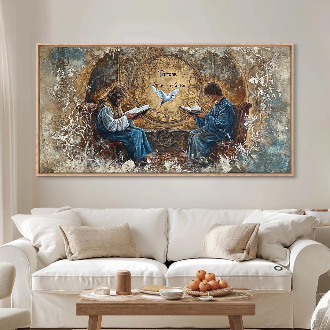 Trinity Sunday Throne of Grace Renaissance Framed Canvas Print | Divine ...