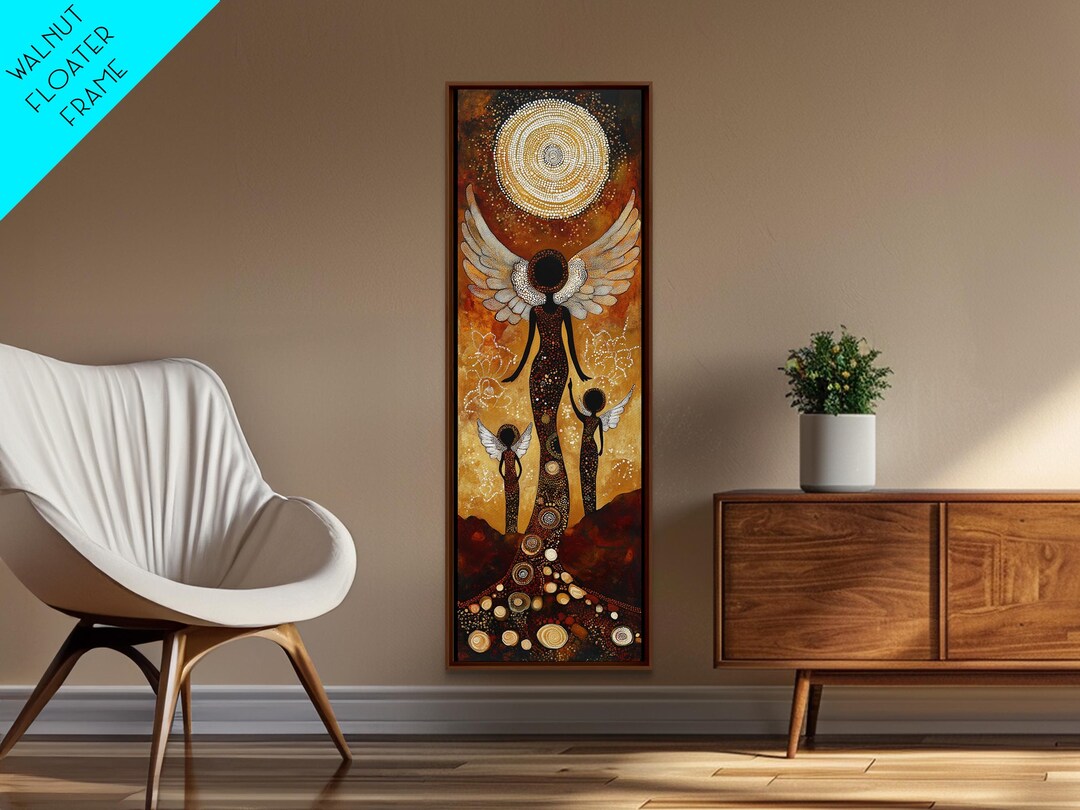 Guardian Angels Guiding Children Tall Skinny Christian Art | Framed ...