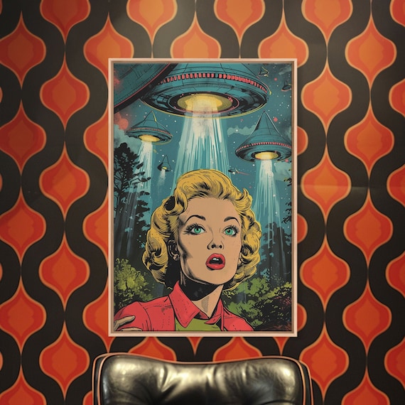 1950s Pop Art Vintage Pop Art Illustratie Met Blonde Womanâ € TM S