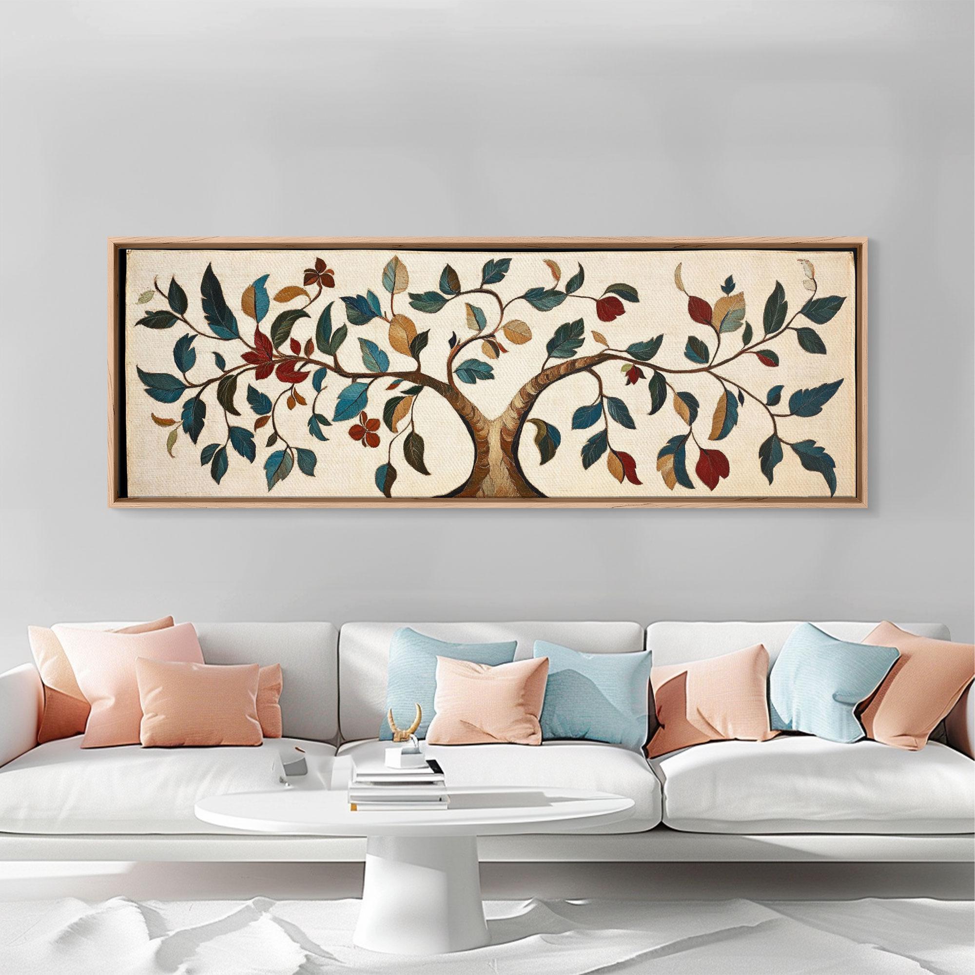 Textile Tree Print - "the Giving Tree" - Framed Canvas Print - Boho ...