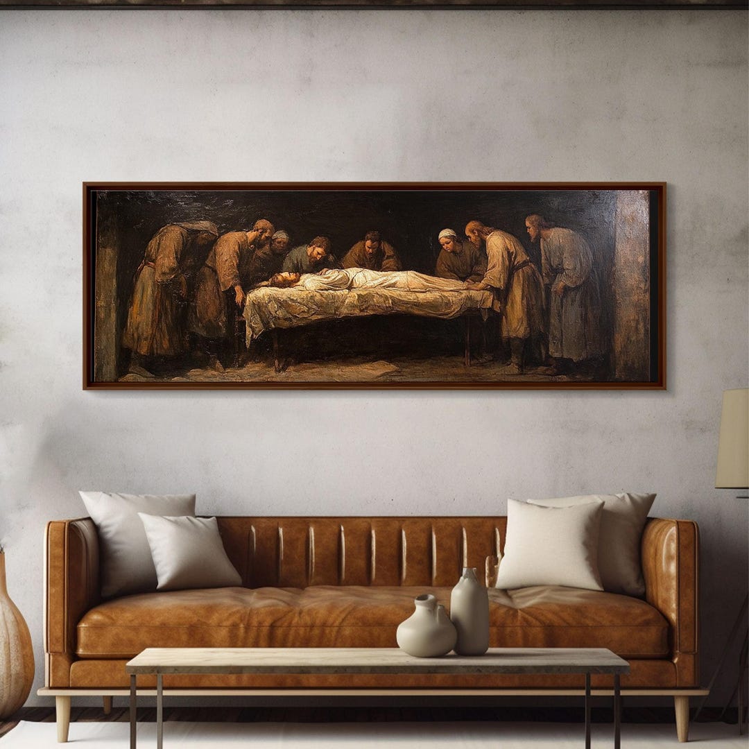The Entombment of Christ Scene Framed Christian Art Print - Extra Wide ...