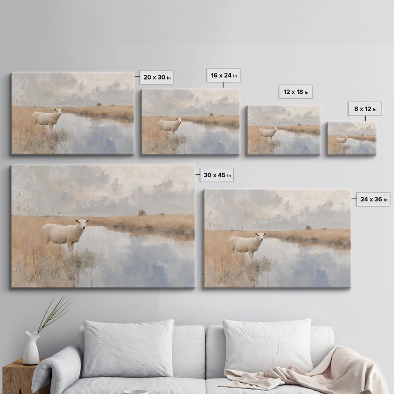 Quiet Shepherd Lamb - Framed Canvas Print - Christian Wall Art ...