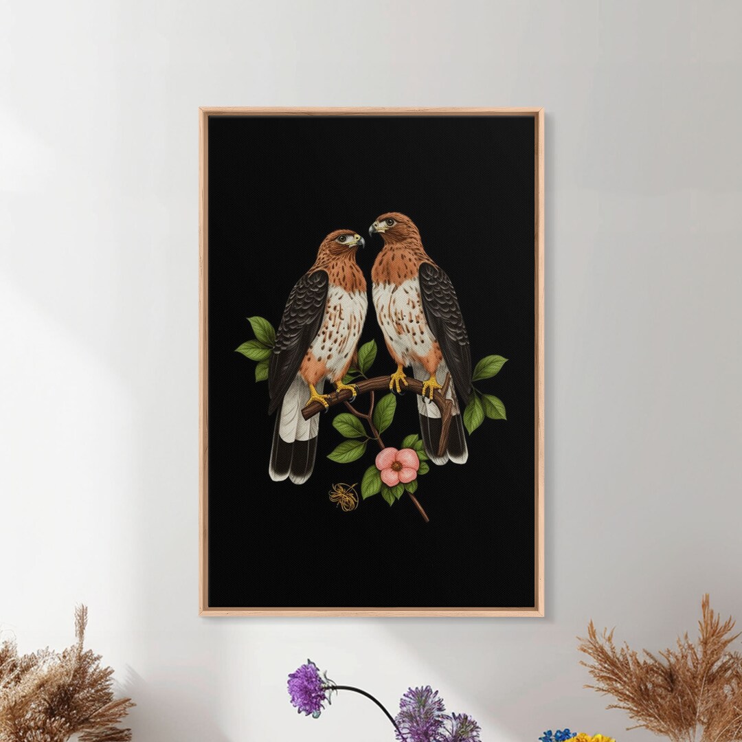 Pair of Hawks, Birds Wall Art, Hawk Wall Decor, Animal Wall Decor ...