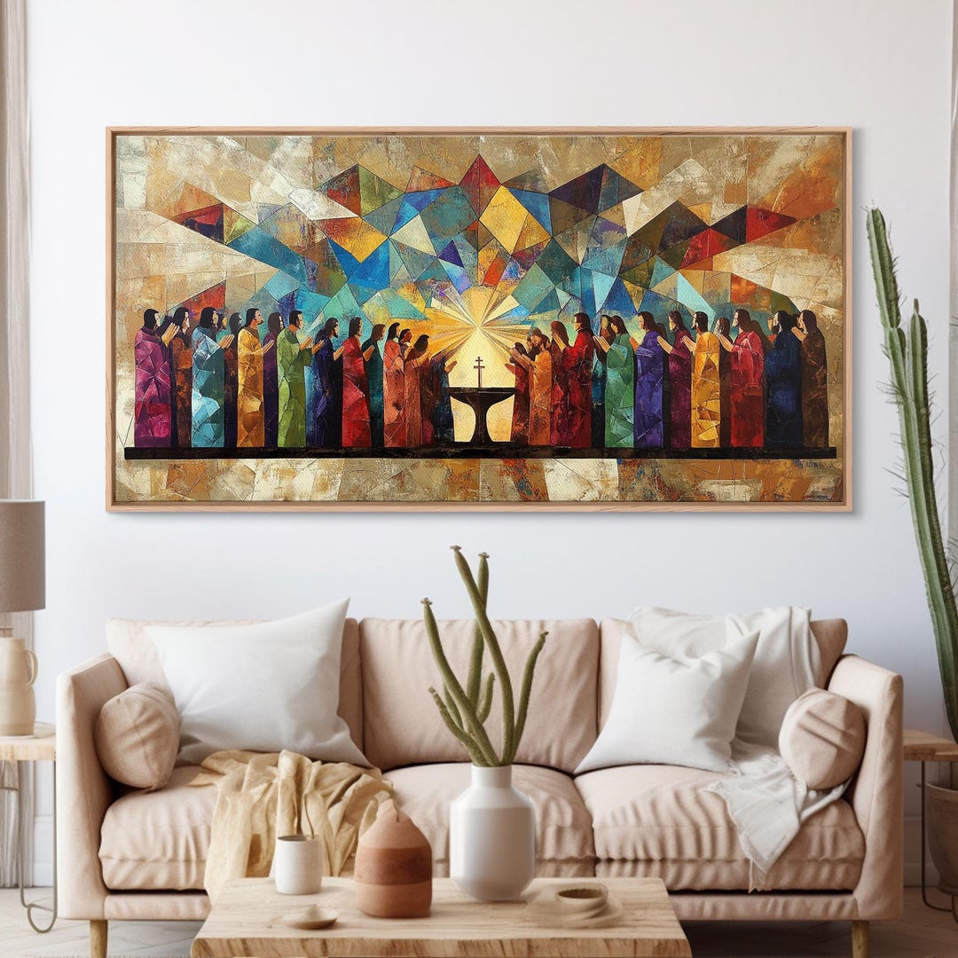 Chrism Mass Blessing of the Holy Oils Geometric Church Scene Framed ...
